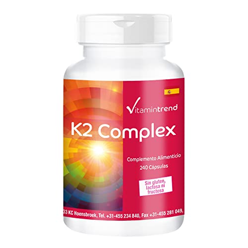 Vitamina K2 Plus: Complejo de Vitamina K2 MK-7 y MK-4 para una salud ...